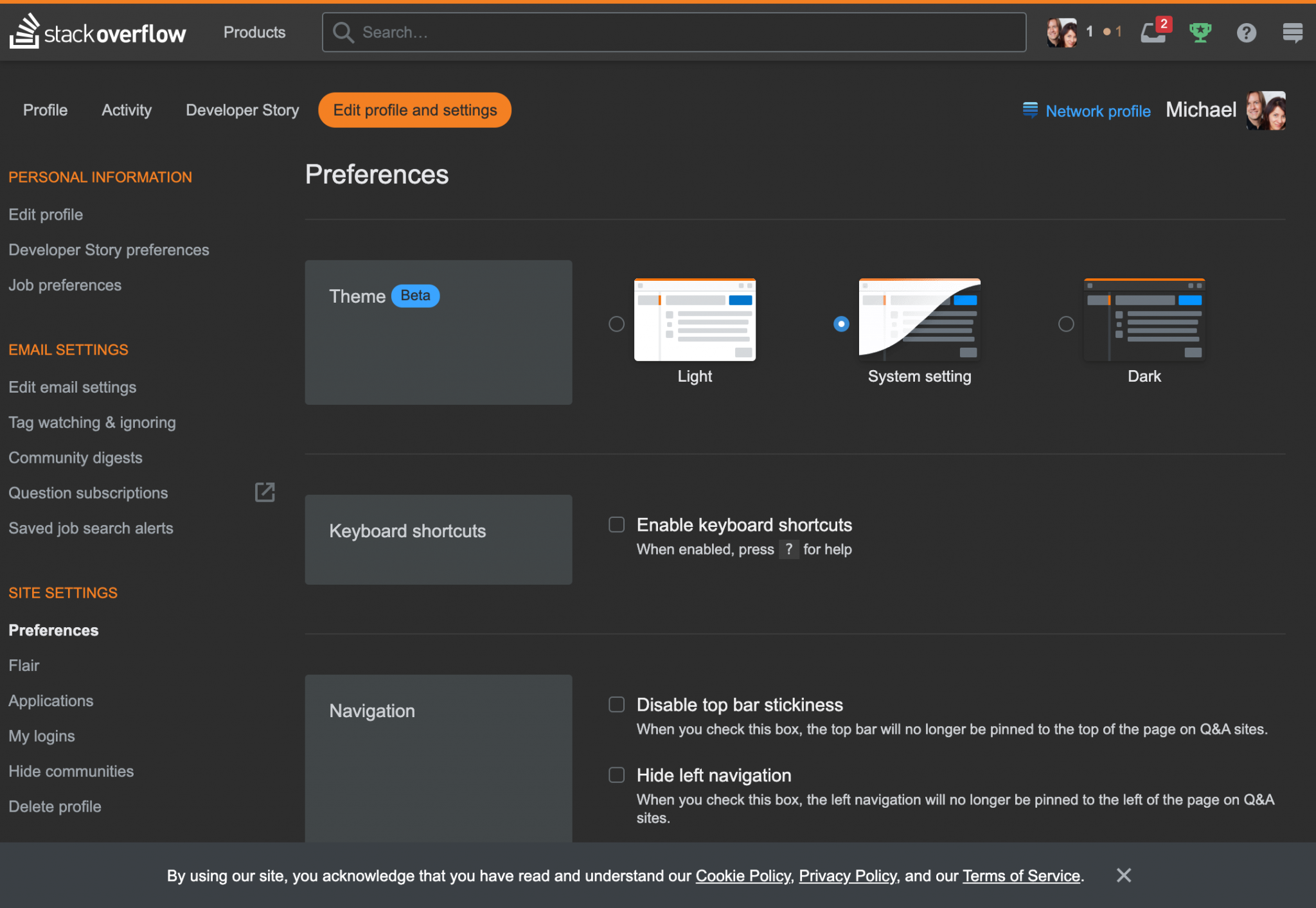 Stackoverflow nun auch mit DarkMode – jentsch.io